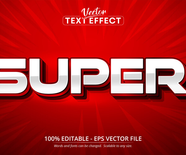ArtStation - Super text, red color style editable text effect | Artworks