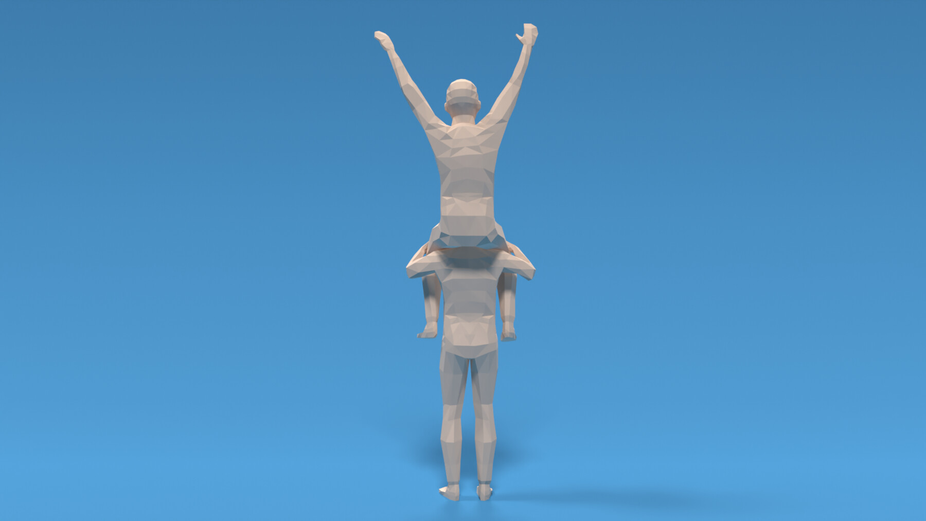 ArtStation - Low Poly Kids Riding on Shoulders | Game Assets