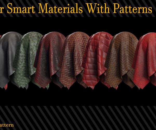 ArtStation - 30 Leather Smart Materials With Patterns | Game Assets