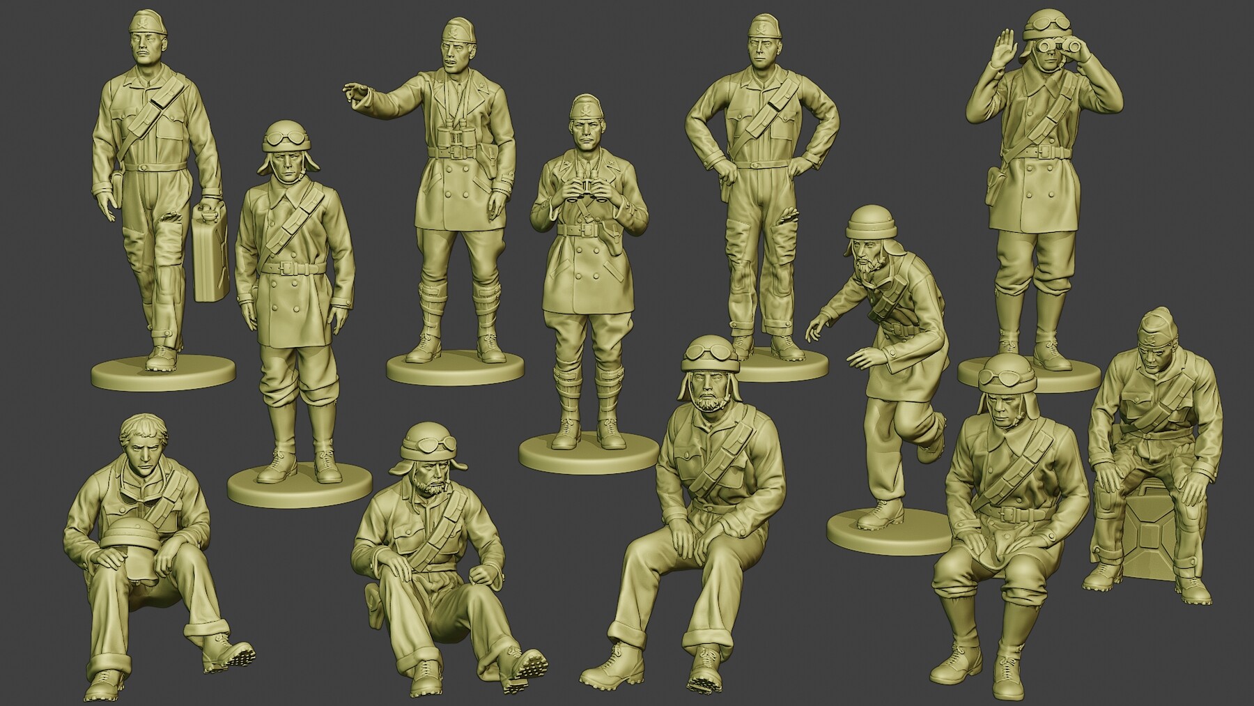 ArtStation - Italian Tank Crew ww2 ITCU1 Pack 1 | Resources