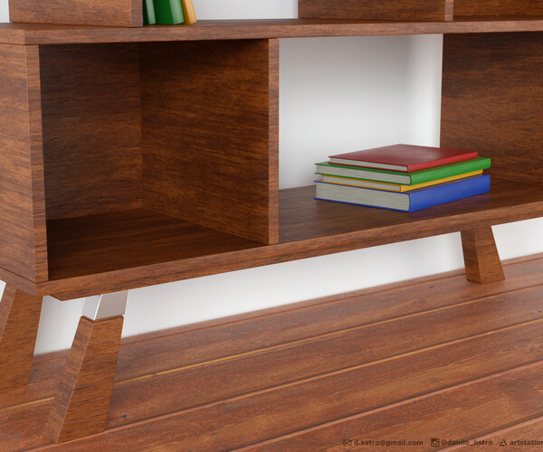 ArtStation - Bookshelf | 3D model | 2k Textures | Resources