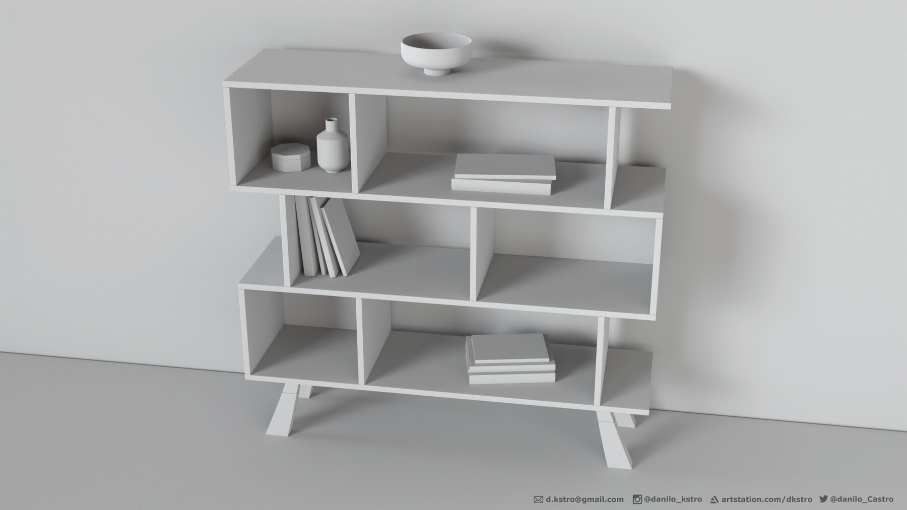 ArtStation - Bookshelf | 3D model | 2k Textures | Resources
