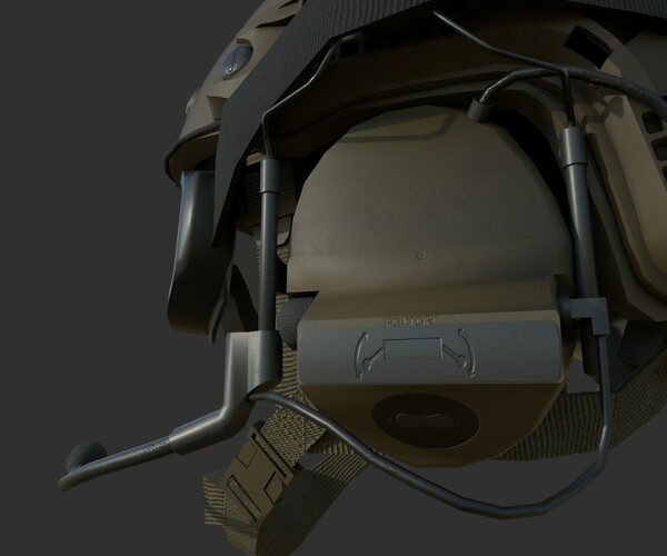 ArtStation - Ops-Core Fast XP TAN with Comtac and Goggles Low Poly 3D ...