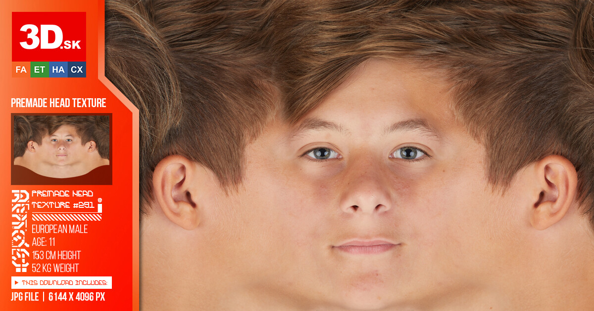 ArtStation - Male Premade Head Texture # 291 | Game Assets