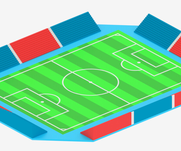 ArtStation - Football Field Low-poly 3D model | Resources