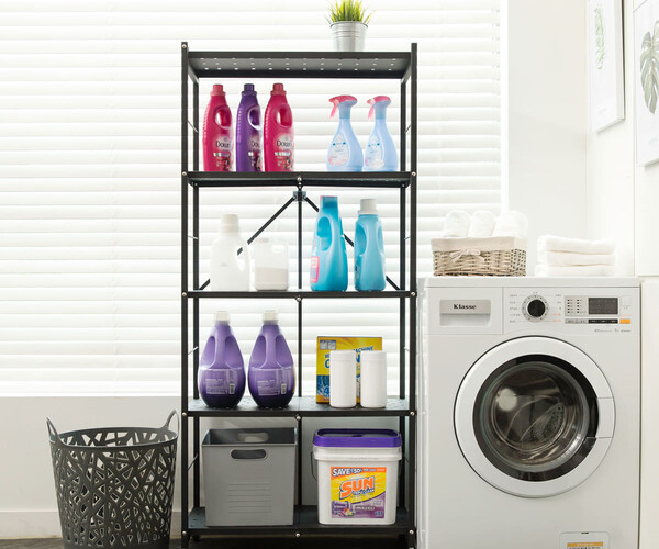 ArtStation - 5-tier folding shelf gap cabinet steel shelf (whiteblack ...