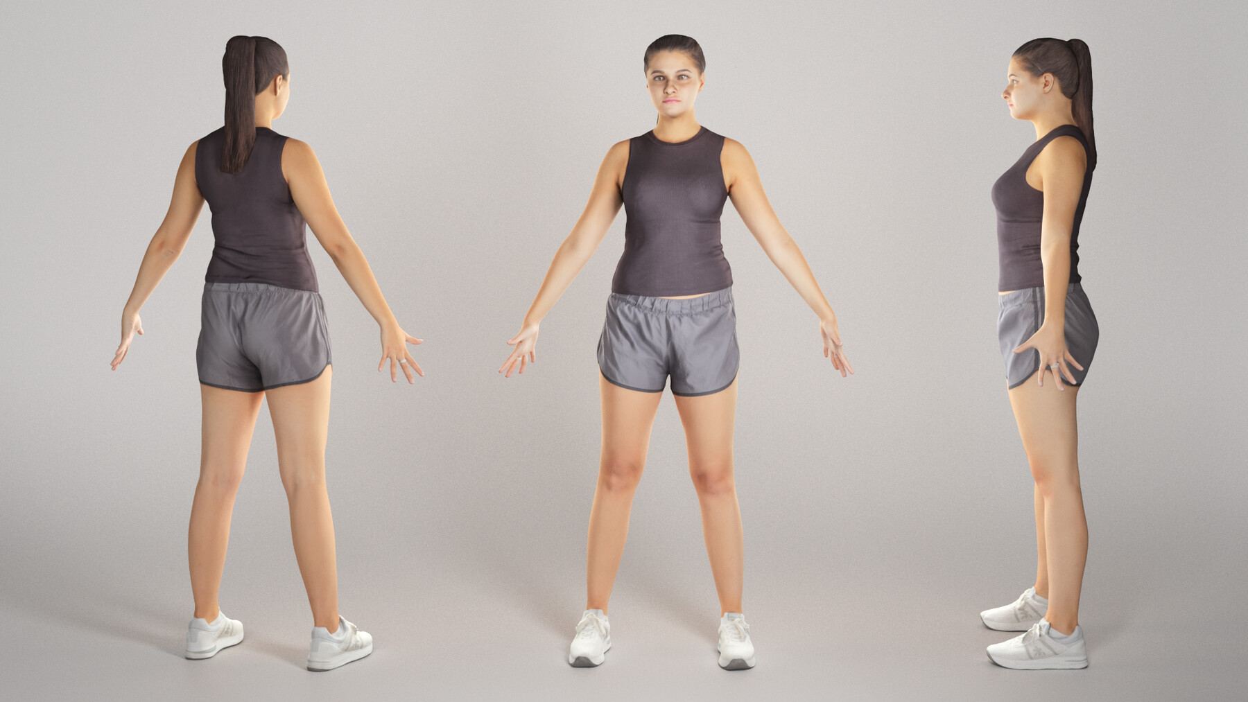 ArtStation - Pretty young woman in A-pose 279 | Game Assets