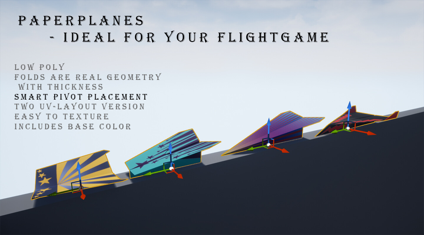 ArtStation - Paper plane - Package Low-poly 3D model | Game Assets