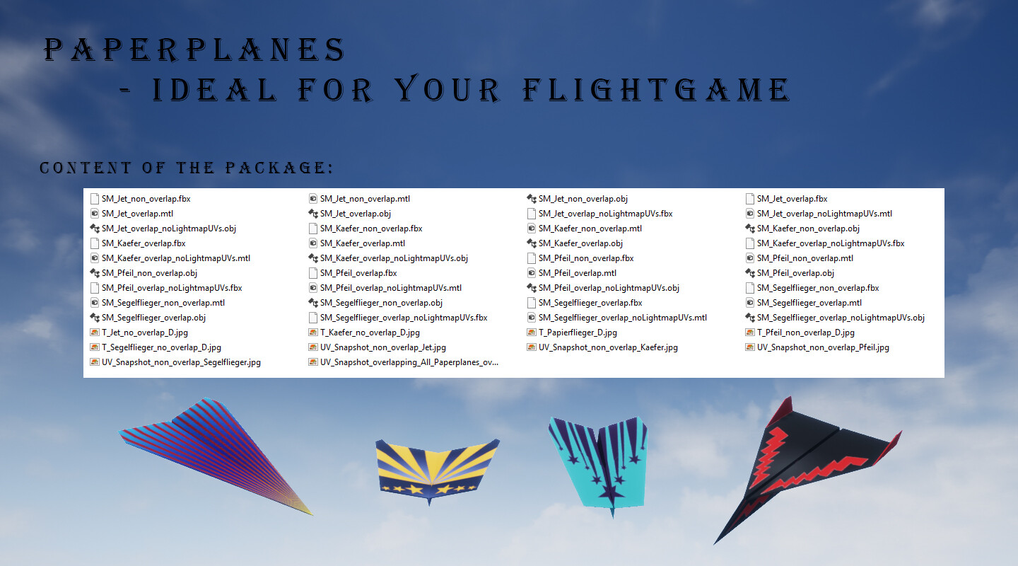 ArtStation - Paper plane - Package Low-poly 3D model | Game Assets