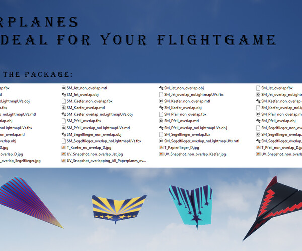 ArtStation - Paper plane - Package Low-poly 3D model | Game Assets