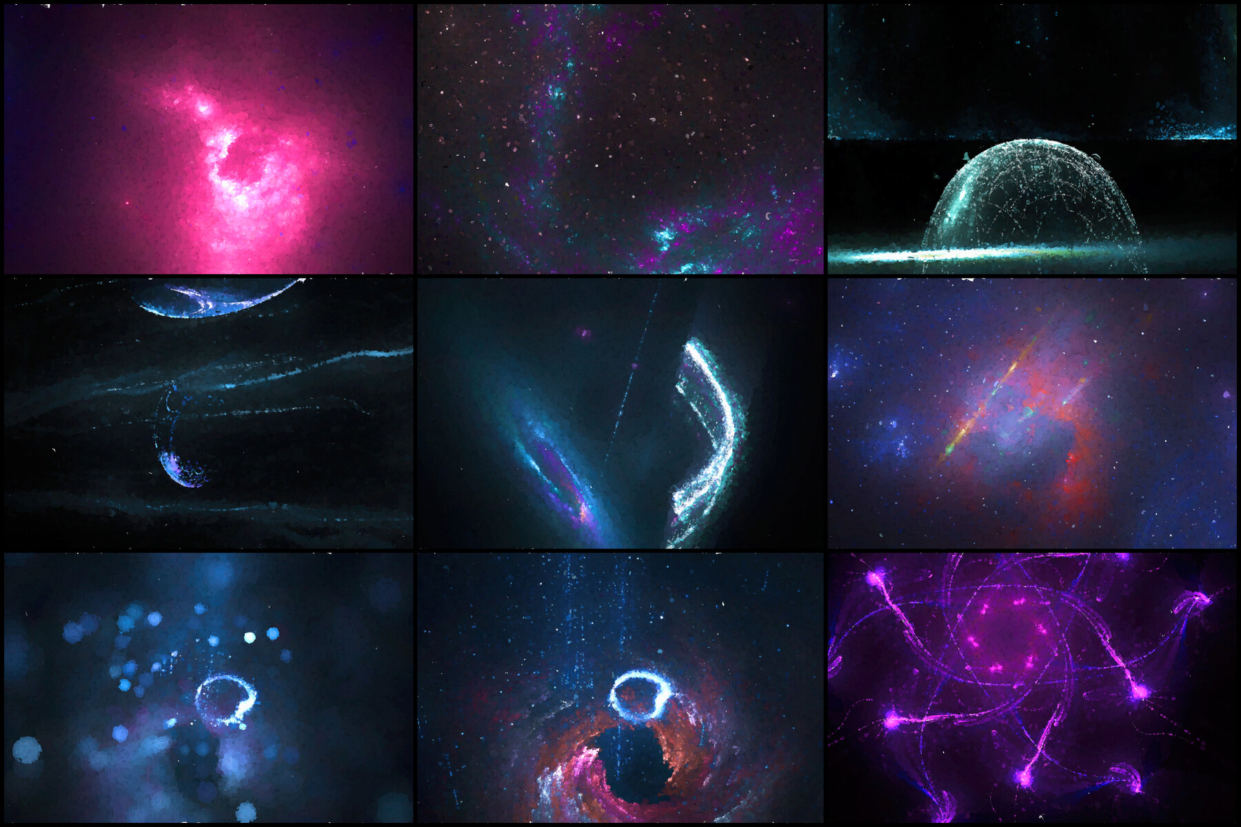 ArtStation - 30 Pointillism Space Backgrounds - Vol. 3 | Artworks