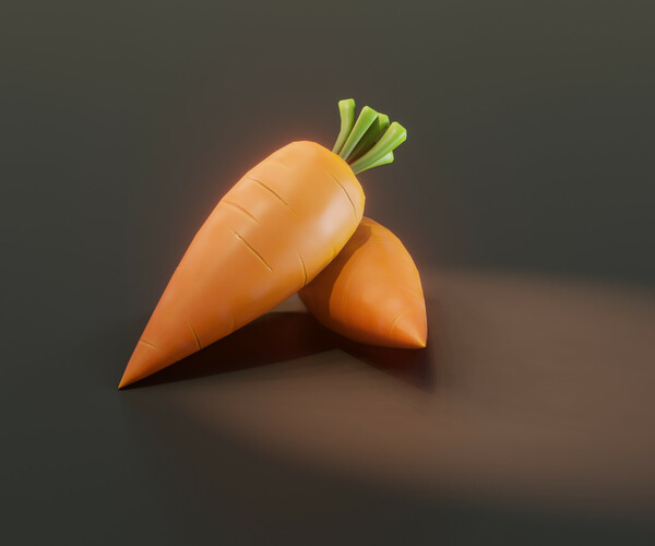 ArtStation - Cartoon Carrot 3D Model | Game Assets