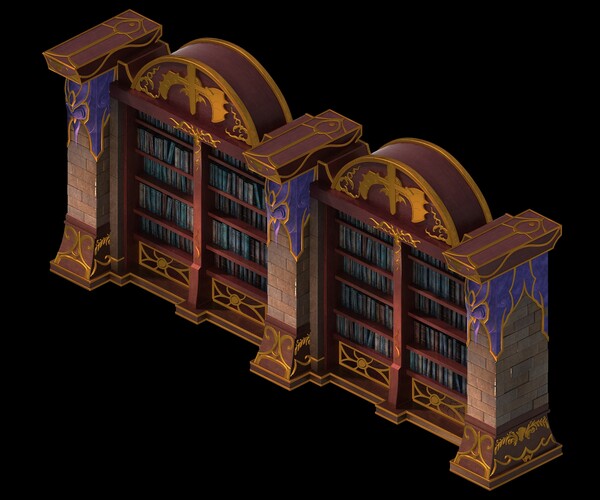 ArtStation - Library - Bookcase 01 | Resources