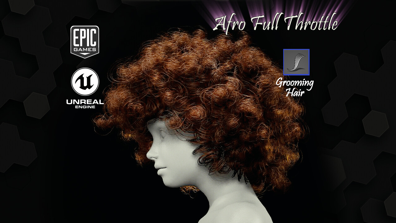 ArtStation - Afro Full Throttle Grooming Real-Time Hairstyle Unreal ...