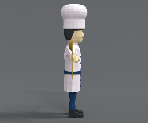 ArtStation - Low Poly Cartoon Chef | Game Assets