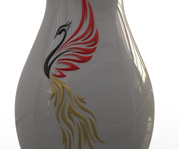 ArtStation - decorative phoenix vase | Resources