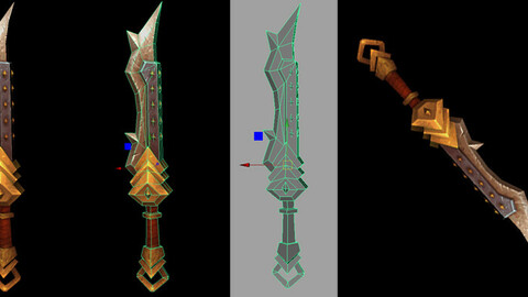 ArtStation - #stylizedgameart | stylized game sword | maya modeling and ...