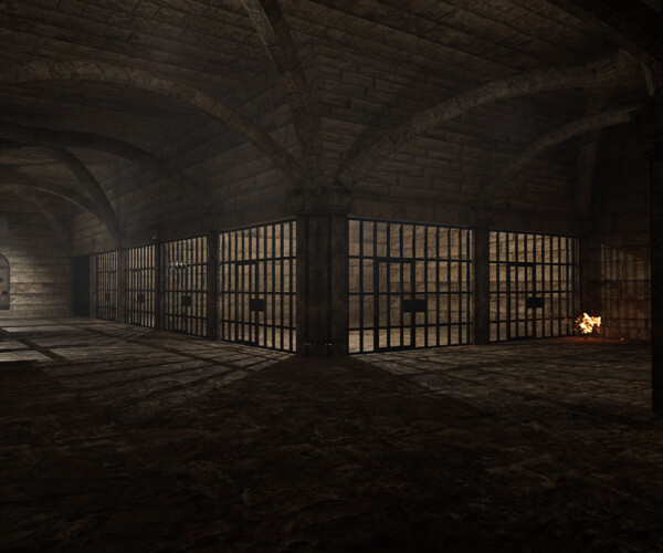 ArtStation - Medieval prison 3D model Low-poly 3D model | Game Assets