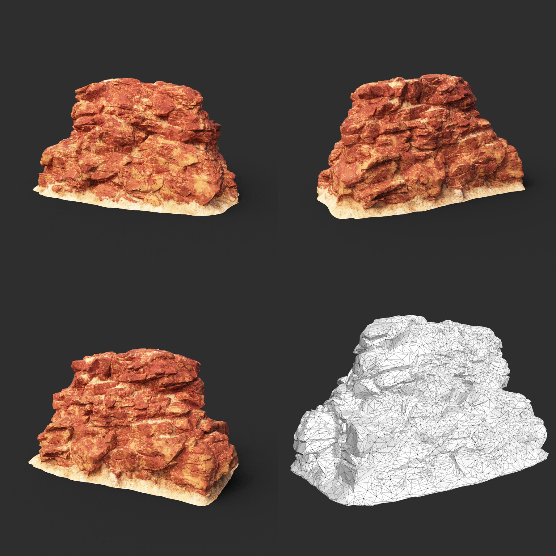 ArtStation - Low poly Sandstone Canyon Cliff Collection 210323 | Game ...