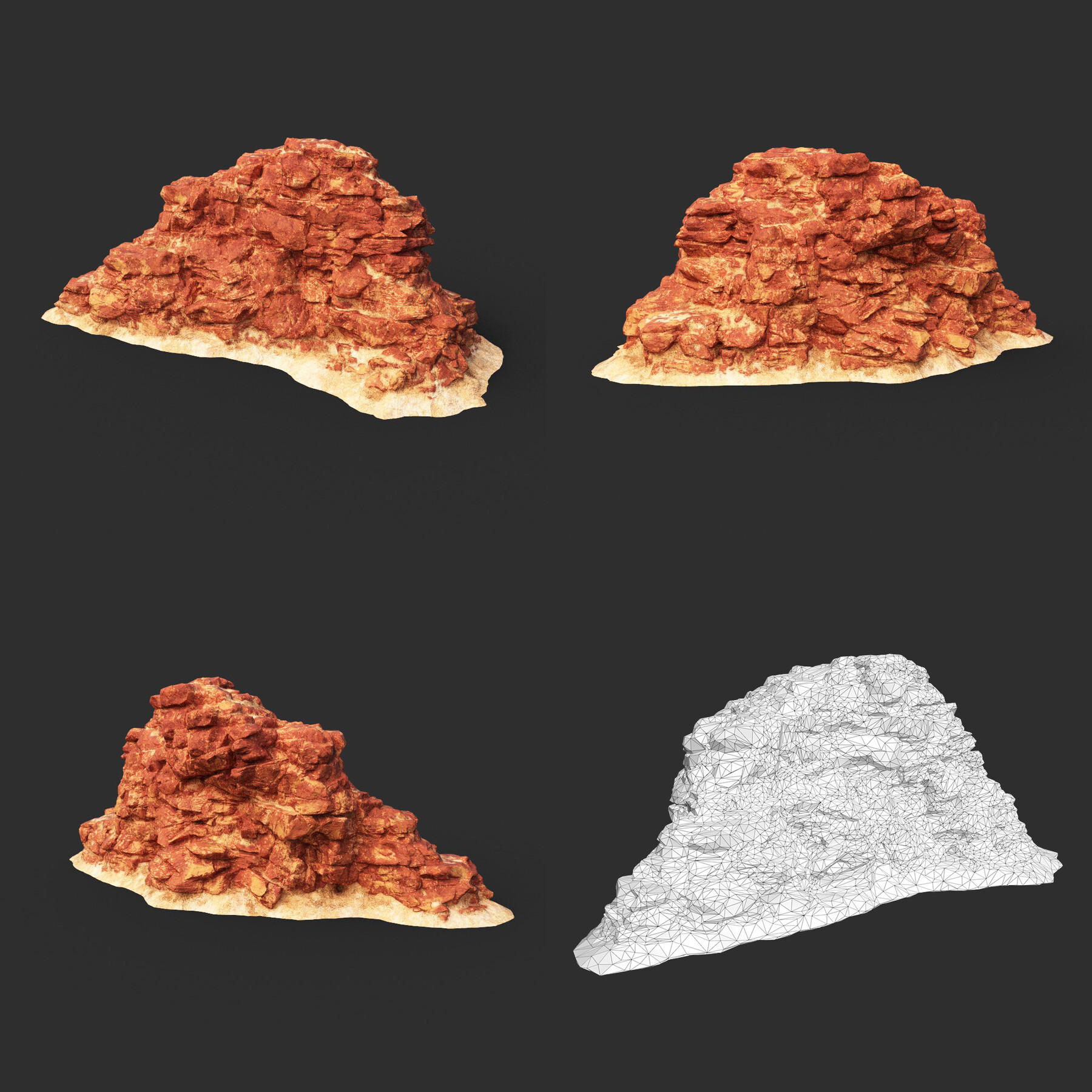 ArtStation - Low poly Sandstone Canyon Cliff Collection 210323 | Game ...