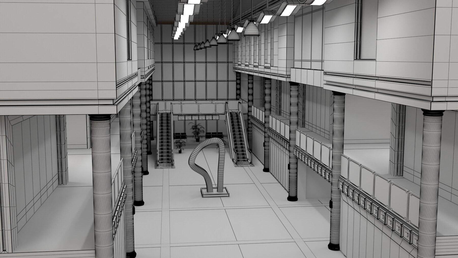 ArtStation - interior mall 3D model | Resources