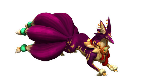 ArtStation - Game animated character - six tails fox | Game Assets
