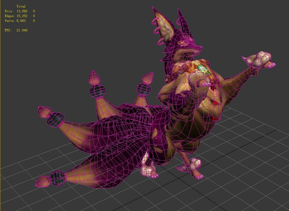 ArtStation - Game animated character - six tails fox | Game Assets