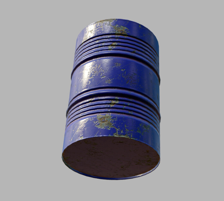 ArtStation - metal blue rusty barrel | Game Assets