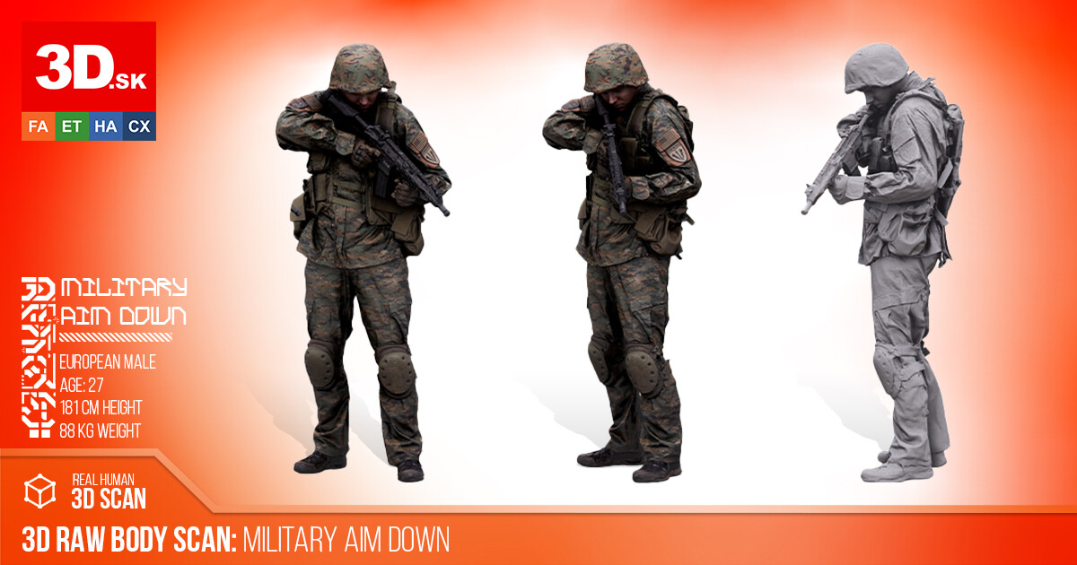 ArtStation - Cleaned 3D Body scan of Army Man Aim Down | Resources