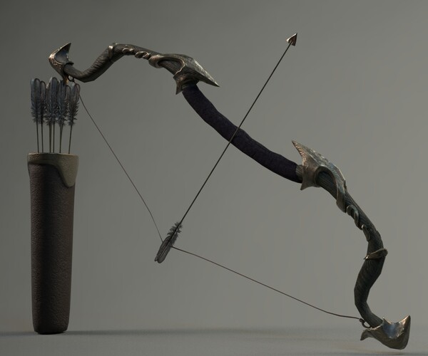 ArtStation - Elf Bow Equipment Set Rig | Game Assets