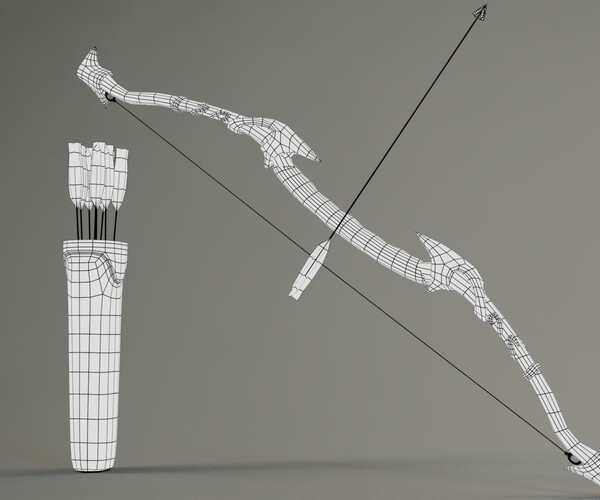 ArtStation - Elf Bow Equipment Set Rig | Game Assets