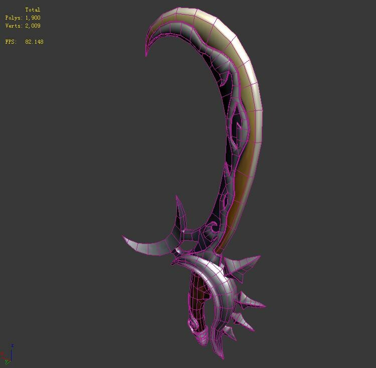 ArtStation - Game character weapon - full moon machete | Game Assets