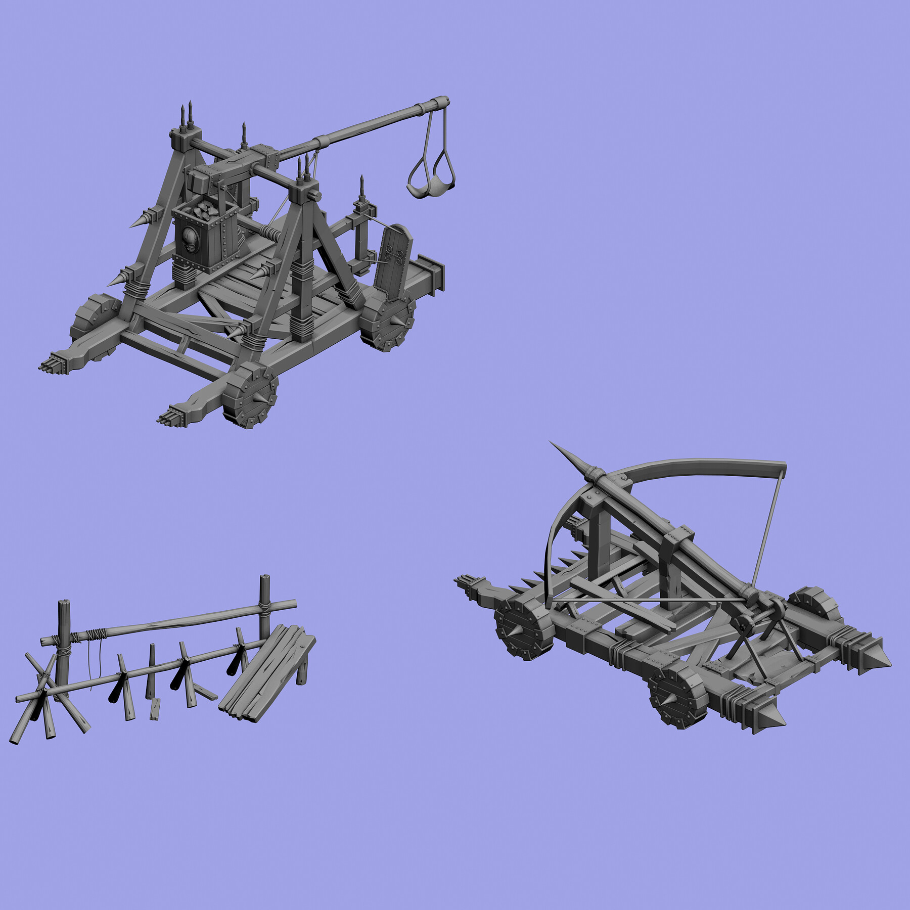 ArtStation - Barracks - catapult | Game Assets