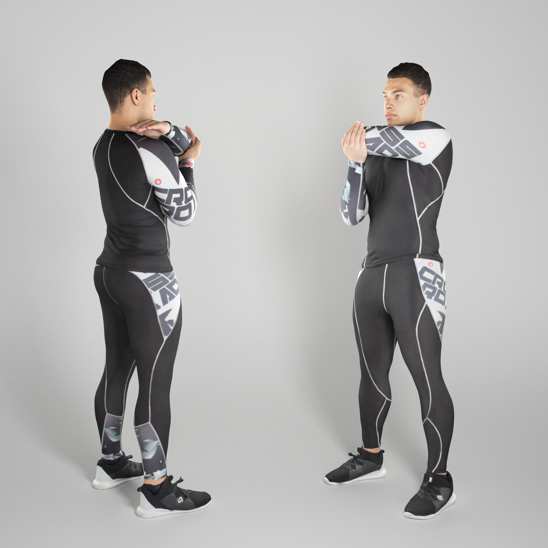 ArtStation - Muscular young man stretching arms 296 | Game Assets