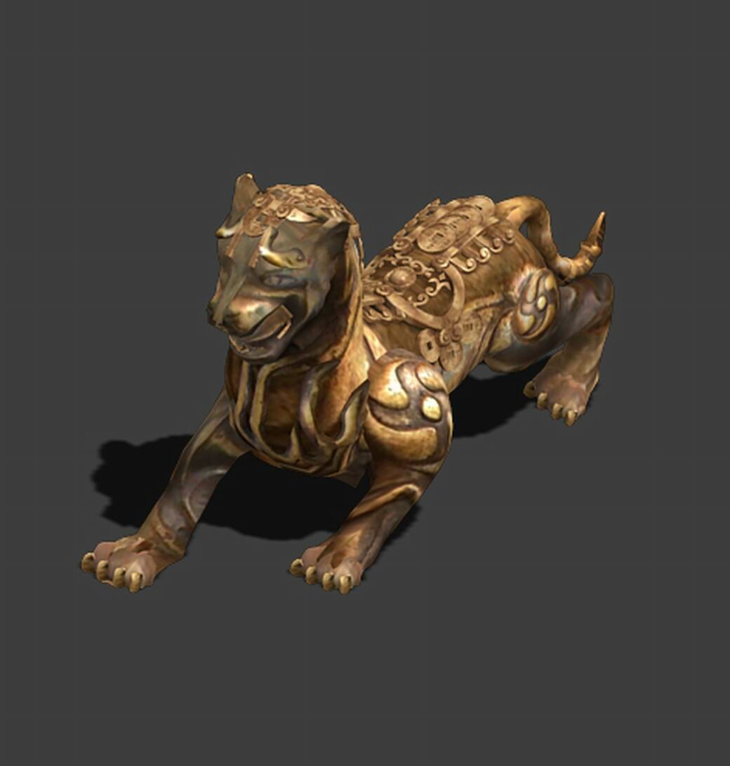 ArtStation - Stone carving - white tiger | Game Assets