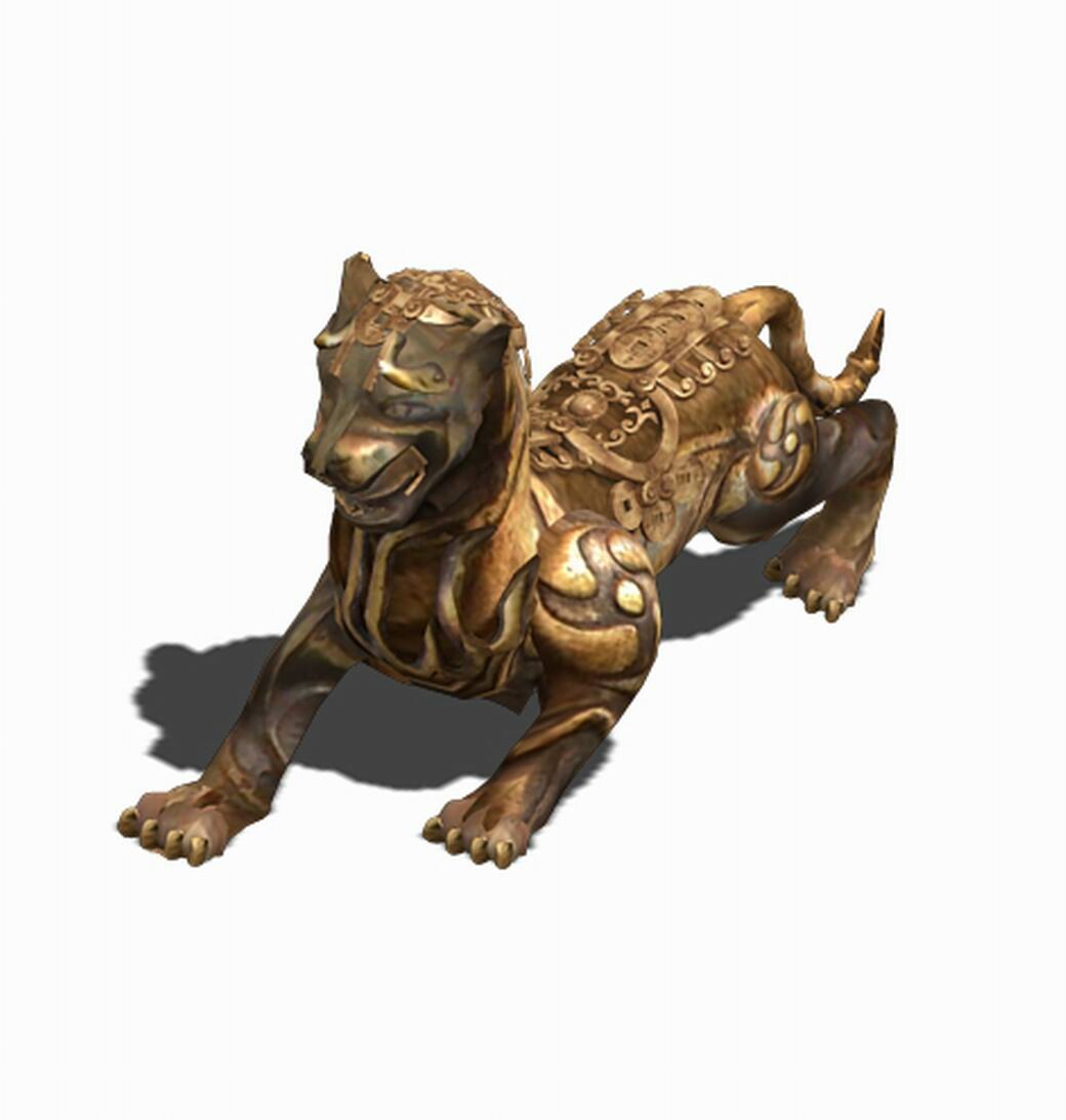 ArtStation - Stone carving - white tiger | Game Assets