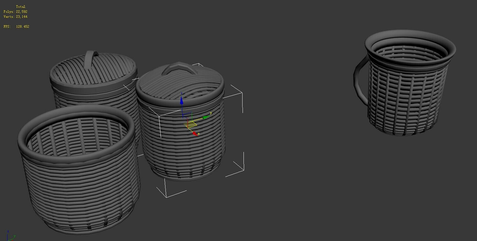 ArtStation - Bamboo basket 032 | Game Assets