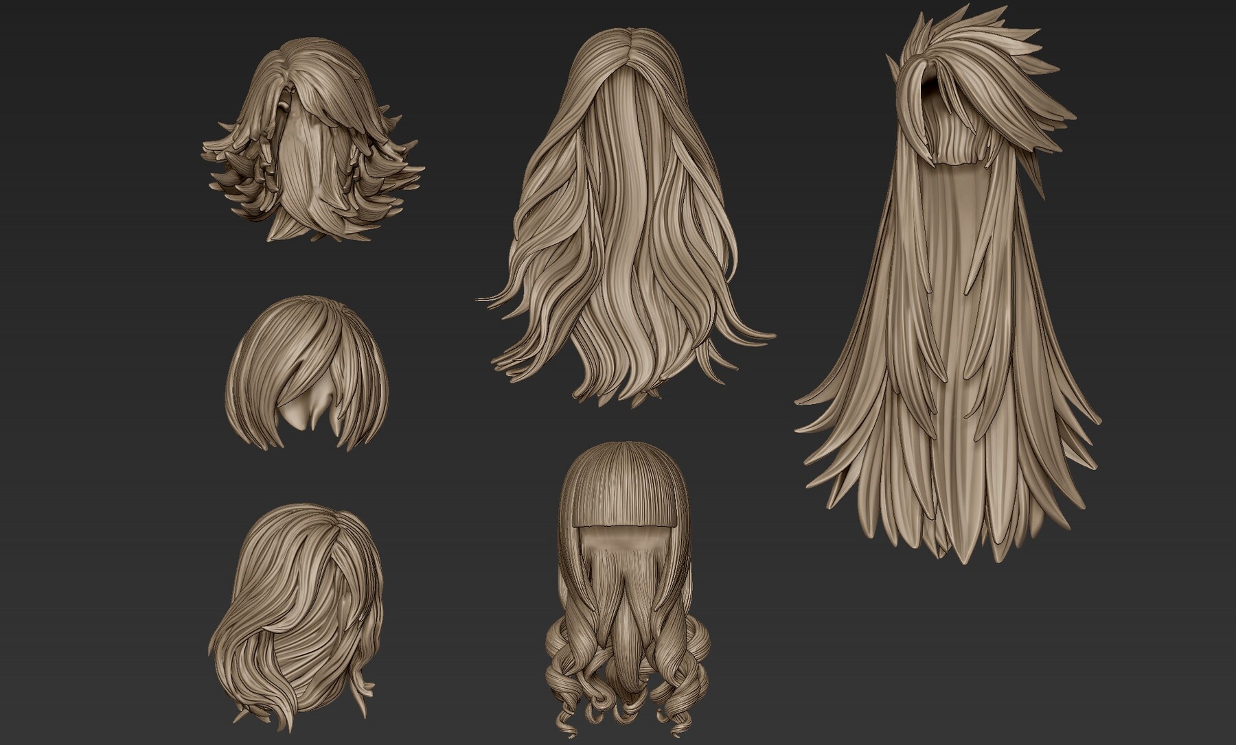 ArtStation - Hair Collection 4 | Resources