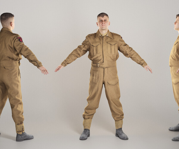 ArtStation - British infantryman character from WW2 in A-pose 297 ...