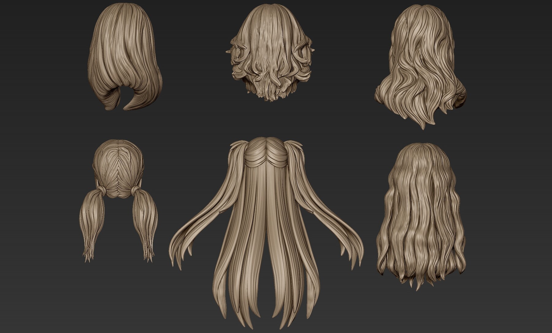 ArtStation - Hair Collection 5 | Resources