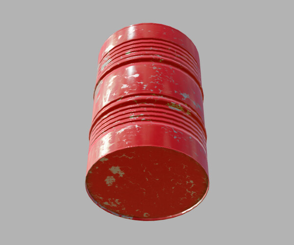 ArtStation - metal red barrel | Game Assets