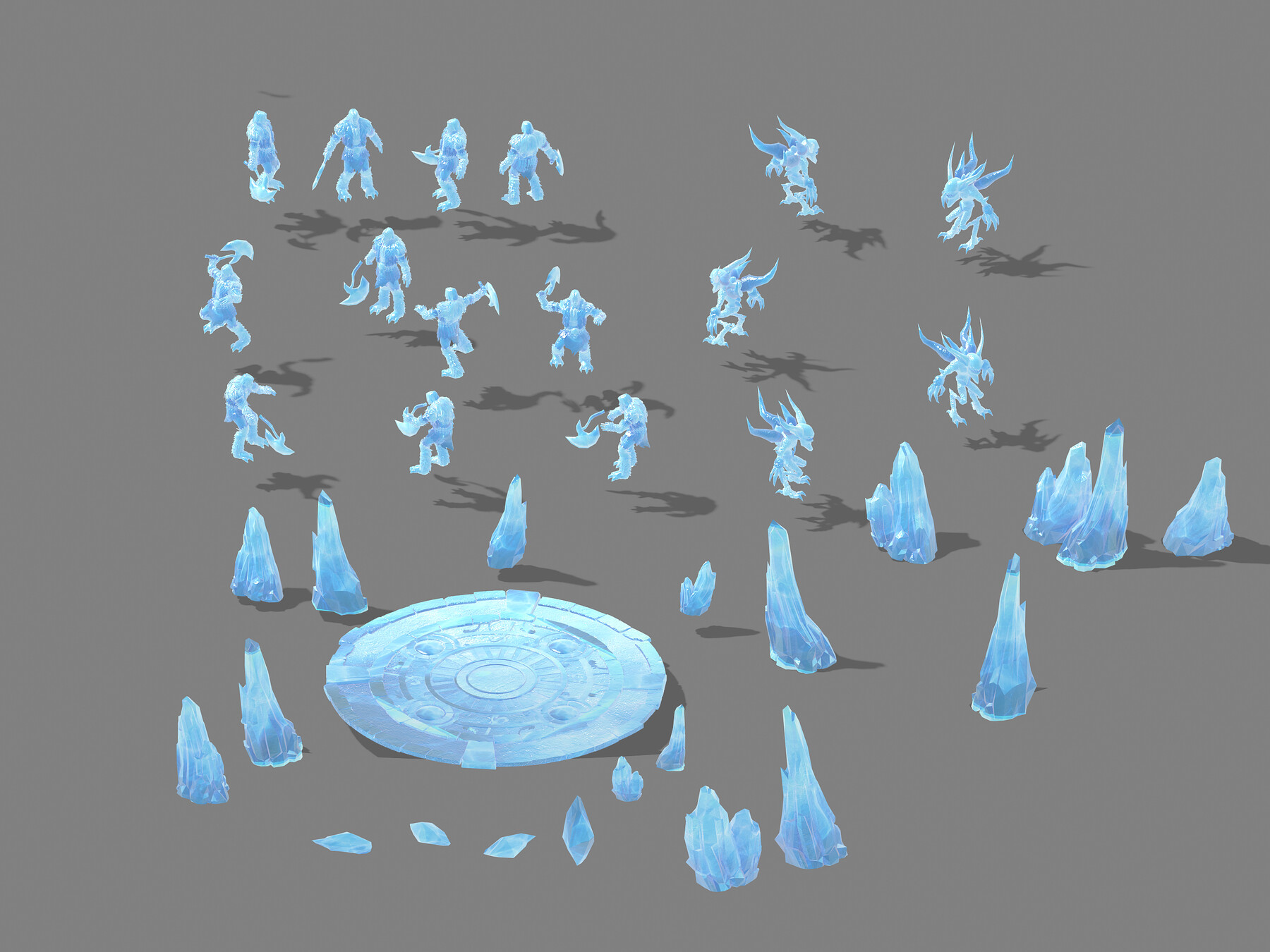 ArtStation - Glacier Ancient Area - Magic Army Ice Sculpture 01 | Game ...