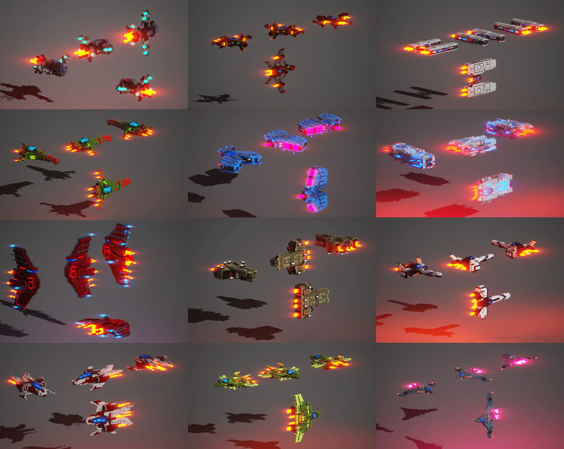 ArtStation - +100 Modular Voxel Spaceships Assets | Game Assets