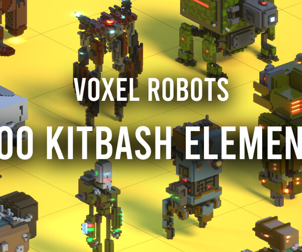 ArtStation - +100 Modular Voxel Robots Assets | Game Assets