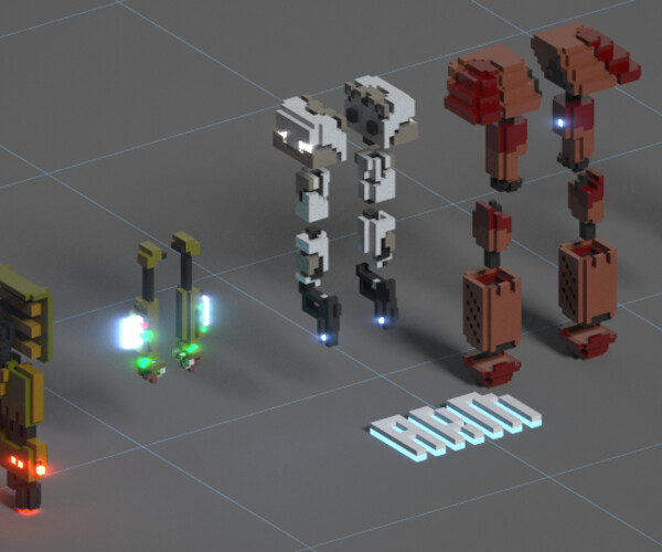 ArtStation - +100 Modular Voxel Robots Assets | Game Assets