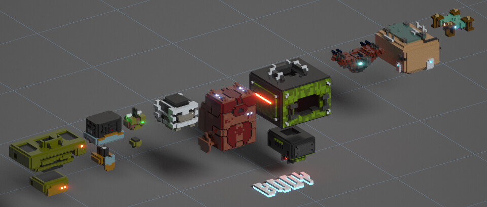 ArtStation - +100 Modular Voxel Robots Assets | Game Assets