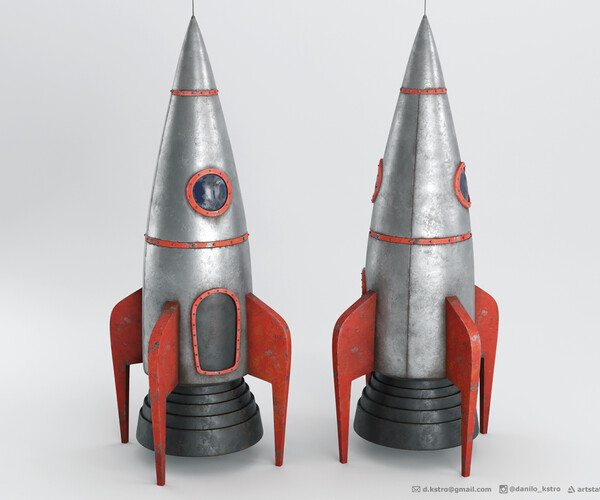 ArtStation - Retro Rocket | 3D model | Resources
