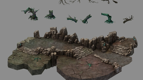 ArtStation - Fallen Land - Entrance 01 | Game Assets