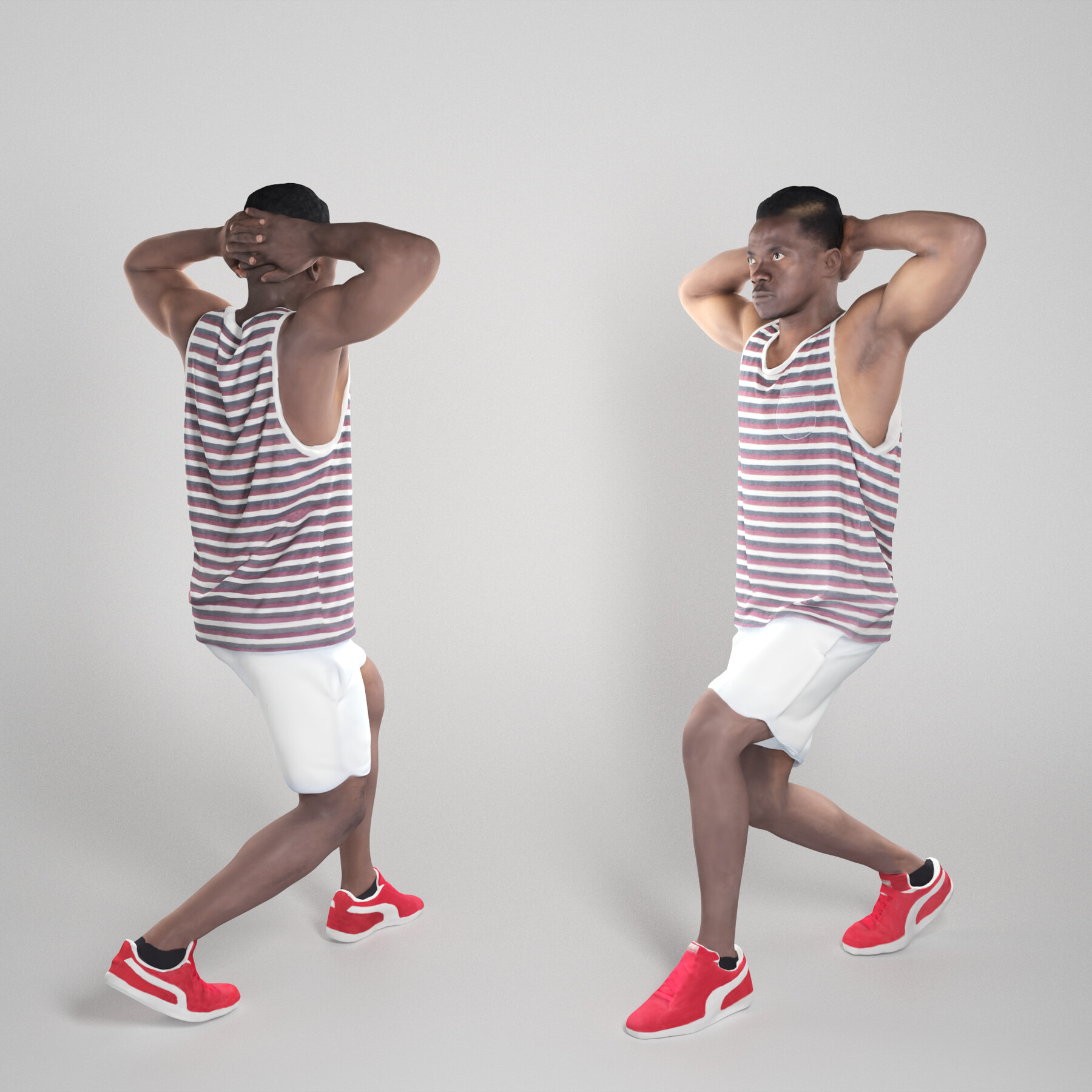 ArtStation - Athletic young man doing exercise 298 | Game Assets