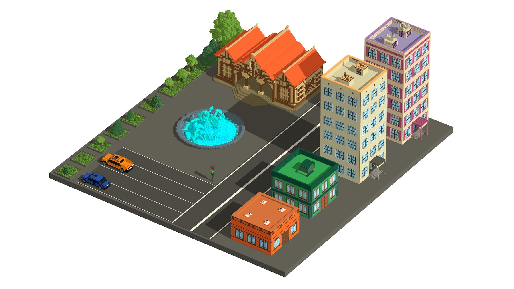 ArtStation - Voxel street Assets Low-poly | Resources
